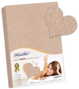 Bellatex Prostěradlo froté béžová rozměr 200x200 cm