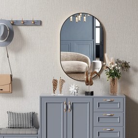 TRENDIE Oválné zrcadlo LOFT 80 × 40 cm černé