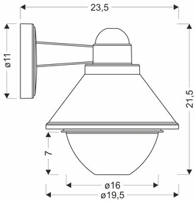 Černé fasádní svítidlo Saginia pro žárovku E27 IP44  - Candellux