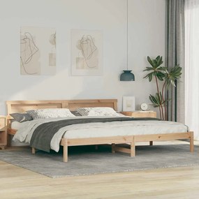 Rám postele s čelo Hnědá 200 x 200 cm Masivní borovicové dřevo 3385745