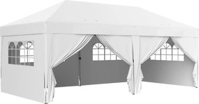 Pavilon cca 6x3m Stáj Odolný proti zimě Pop-up skládací pavilon s oknem Dveře na zip Boční díly UV ochrana