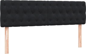 Box spring postel s matrací a LED černá 160x210 cm samet 3317177