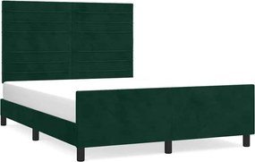 Rám postele bez matrace tmavě zelená 140 x 200 cm samet 3125821
