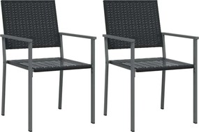 vidaXL Zahradní židle 2 ks černé 54 x 62,5 x 89 cm polyratan [364098]