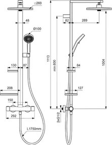 Ideal Standard Ceratherm ALU+ rosé / Sprchový set / s termostatem / 26