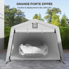 Outsunny Stan pro parkování Autosunny 6,2L x 3,3W x 2,4H m, robustní pozinkovaná ocel, vysokohustotní PE 150 g/m², voděodolný, anti-UV, světle šedý, …