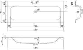 Mexen Orio, koupelnová skříňka 120 cm s umyvadlem Vela, 1 zásuvka, bílá lesklá, 91A10-12047-1-BF00-W23M00