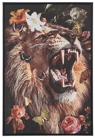 Zarámovaný obraz na plátně lev 63 x 93 cm vícebarevný MARRADI Beliani