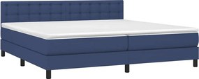 Box spring postel s matrací a LED modrá 200x200 cm textil 3133507