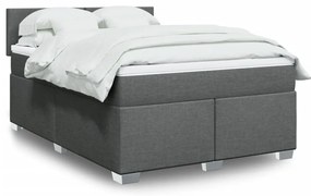 Box spring postel s matrací tmavě šedá 140x200 cm textil 3288205