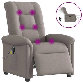 Elektrické masážní polohovací křeslo taupe textil 3303251