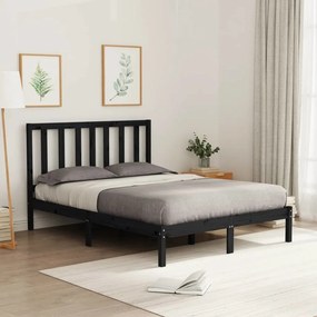 vidaXL Rám postele masivní dřevo 120 x 200 cm [3106764] Barva: Černá