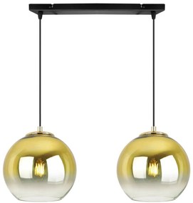 Závěsné svítidlo Bergen Gold, 2x zlaté/transparentní skleněné stínítko (fi 20cm)