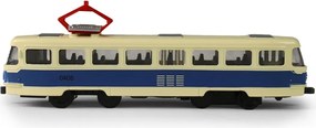 RAPPA Kovová česká retro tramvaj Tatra T3 s otevíracími středními dveřmi - 16 cm - modrá
