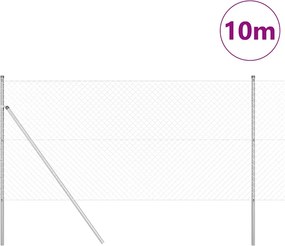 Oplocení na řetězcích se upevňuje na zem 10 x 1,4 m Stříbrná 3351127