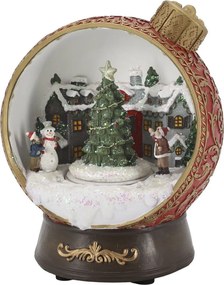 Hudební skříňka Noël s dětmi u stromku a LED světýlky – Ø 18*23 cm / 3xAA
