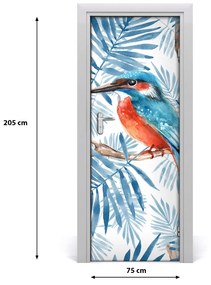 Samolepící fototapeta na dveře Ptáci a listí 75x205 cm