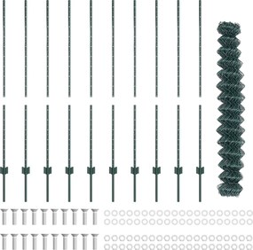 Plot s řetězovým odkazem a sloupkem 10 x 1,4 m Zelená Síťovina 3336242