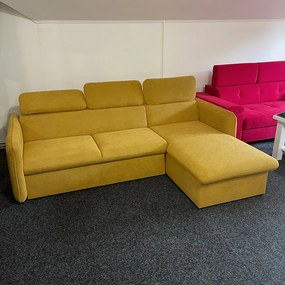 Malá sedací souprava SLIM | 235x179 cm | PRAVÁ | 20 středně hnědá | rozkládací + úložný prostor