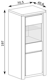 Obývací stěna LIVINIO | 4 díly | 376,5 cm | sestava C | V CENĚ LED LIŠTY | ribbeck/bílá lesk