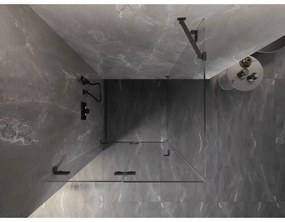 Mexen Lunar-F, skládací sprchový kout levý 100 x 100 cm, 8mm čiré sklo, grafitový profil, 836-100-100-95-00-L