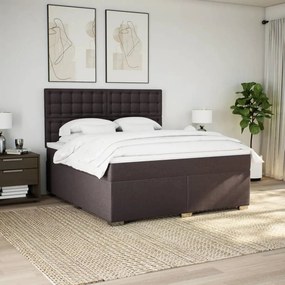 Box spring postel s matrací tmavě hnědá 180x200 cm textil 3292884