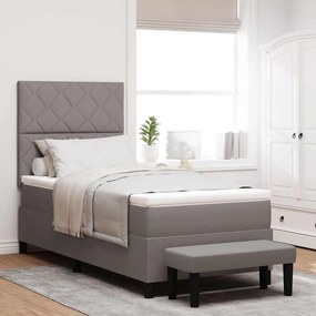 Postel s boxspringem s čelo Taupe 100 x 200 cm textil 3344125