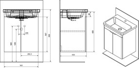 Sapho Ella 70065 umyvadlová skříňka 56,5 x 65 cm bílá