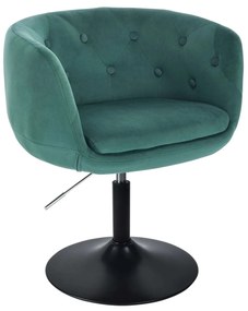 LuxuryForm DESIGN Otočné křeslo MONTANA VELUR na černém talíři - zelená