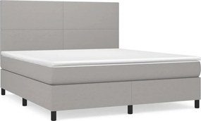 Box spring postel s matrací světle šedá 160 x 200 cm textil 3141625