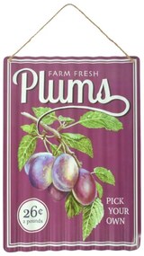 Esschert Design Plechová vlnitá cedulka Plums