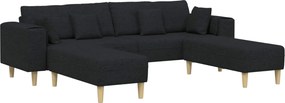 Pohovka 3 ks Černá textil 3335164