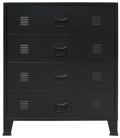 Skříň se zásuvkami kovová industriální styl 78x40x93 cm černá 245963