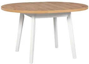 Jídelní stůl OSLO 3 L + doprava zdarma deska stolu bílá, podstava stolu bílá, nohy stolu buk