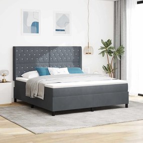 Postel s boxspringem s matrací Tmavě šedá 180 x 200 cm samet 3341967