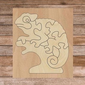 Dvoubarevná dřevěná montessori vkládačka pro děti - Chameleon TOPOL | SENTOP H014-A