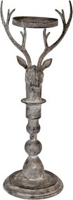 Zinkový antik kovový svícen jelen Deer - 17*14*42 cm