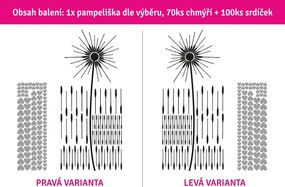 WALLVINIL Samolepky na zeď - Pampeliška 2012 Barva: Bílá, Velikost: 120x50 cm, Pravá / Levá: PRAVÁ (rostlina je nakloněna doprava)