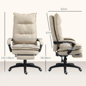 Masážní kancelářská židle Vinsetto, ergonomická židle s nastavitelnou výškou, sklápěcí opěradlo, vestavěný podnožník, ovládání pomocí kabelového ovla…