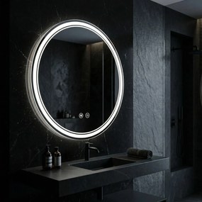 Tutumi Zrcadlo ⌀90 cm s vyhříváním a regulovatelným LED osvětlením HOM-00206