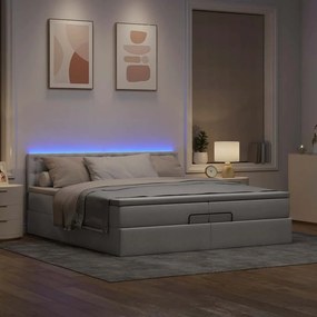 Osmanský rám postele s matracíes taupe 200x200cm textil 3312503