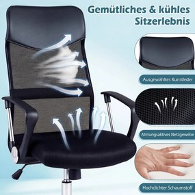Costway Ergonomická kancelářská židle s funkcí kolébky, výškově nastavitelná