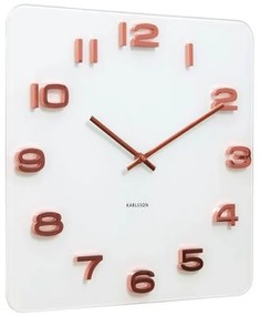 Nástěnné hranaté hodiny Vintage Copper Numbers 35 cm Karlsson