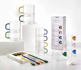 Skleněný příbor 4 ks pro 4 osoby Rainbow – Brandani
