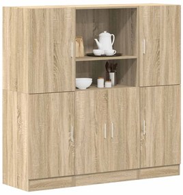 Sada 3 kusů kuchyňských skříněk dub sonoma kompozitní dřevo 3324153