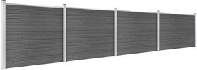 vidaXL Zahradní plot WPC 699 x 146 cm černý