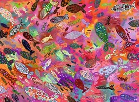RAVENSBURGER Puzzle Fuchsiové rybky / 500 dílků / 49 × 36 cm