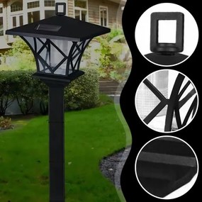 FlameGlow 155 cm – solární pochodňová lampa s 53 LED diodami a držákem na zeď nebo do země
