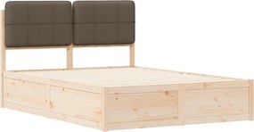 Rám postele s čalouněným čelem s čelo Taupe 150 x 200 cm 3398192