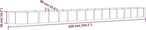 Vyvýšený záhon pozinkovaná ocel 620x80x36 cm antracitový 318946